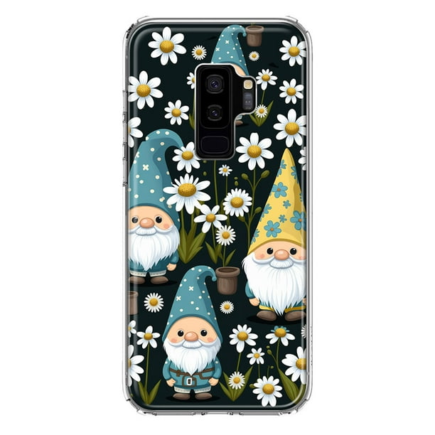 MUNDAZE Samsung Galaxy S9 Plus Cute White Daisies Gnomes Flowers Floral ...