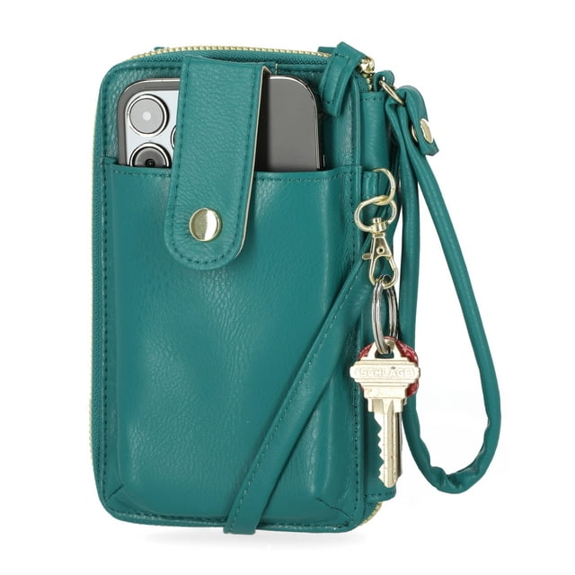 MUNDI Jacqui Vegan Leather RFID Womens Crossbody Cell Phone Purse Holder Wallet - Walmart.com