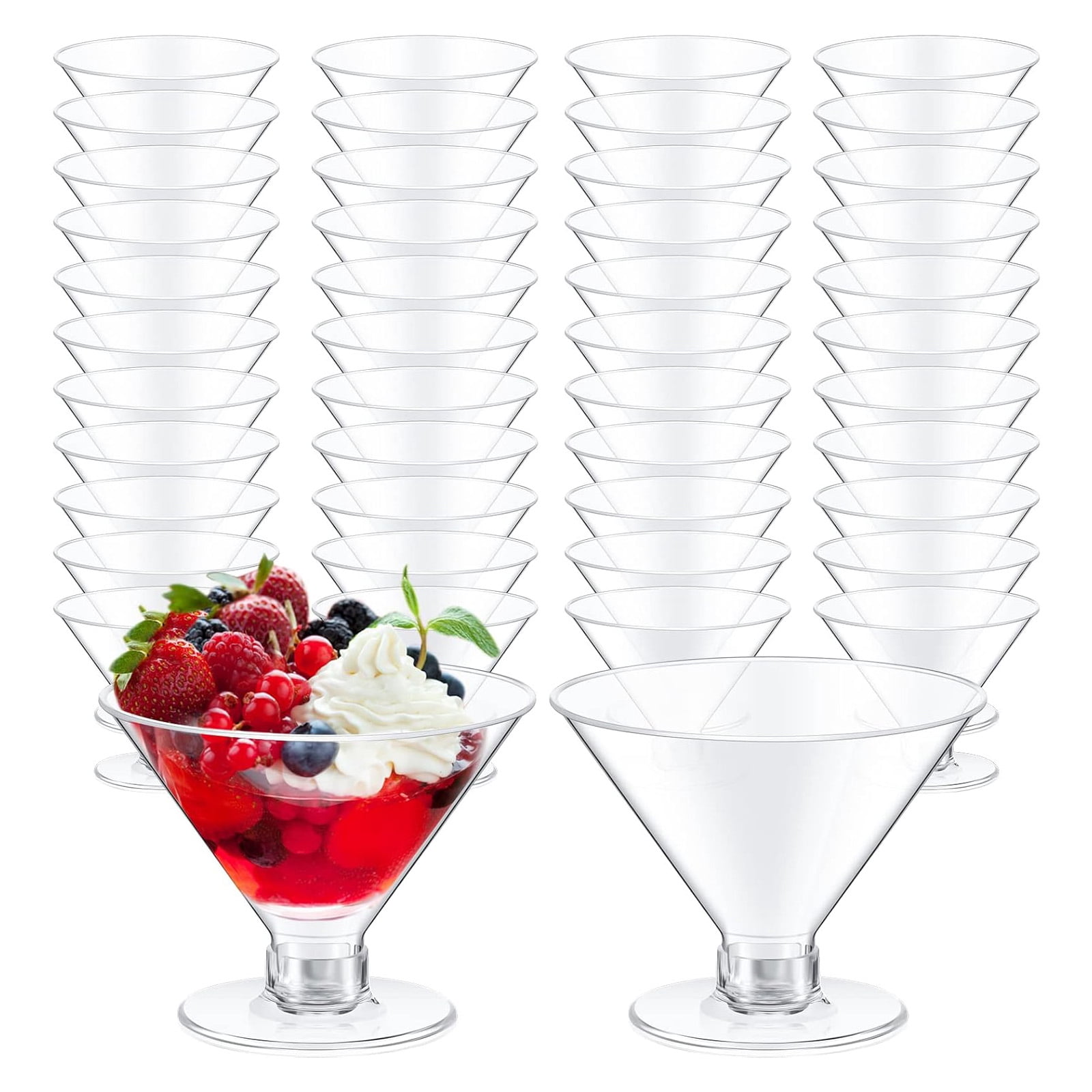 MUNDIDO 24 Pcs Plastic Martini Glasses Disposable 5oz Clear Cocktail ...