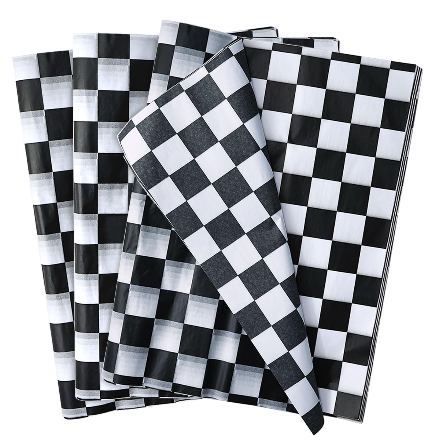 MUNILAIL 100 Sheets Checkered JKF25 Tissue Paper 14 x 20 Inches Black ...