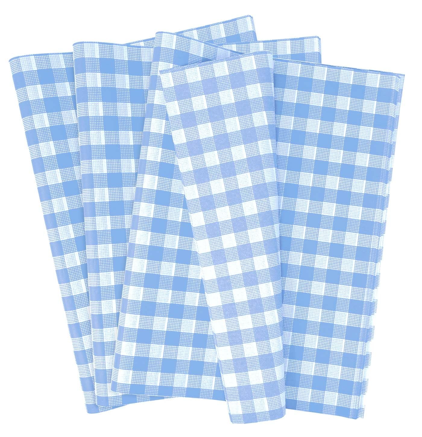 MUNILAIL 100 Sheets Gingham MMF7 Tissue Paper 14 x 20 Inches Light Blue ...