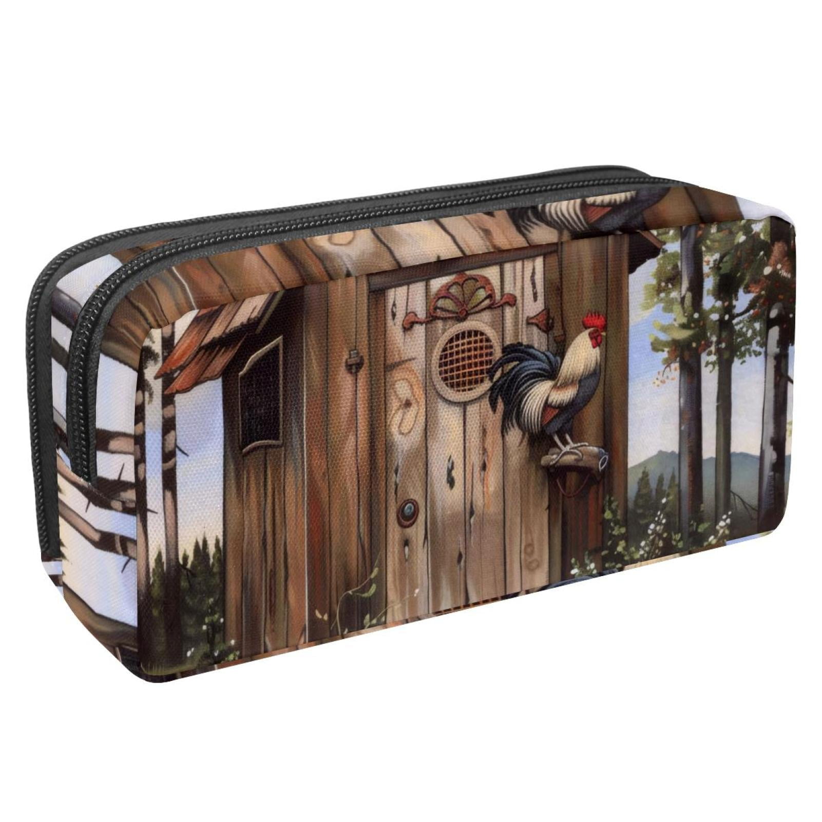 MUOOUM Pencil Case, Farm Rooster Stood on the House Large Capacity ...