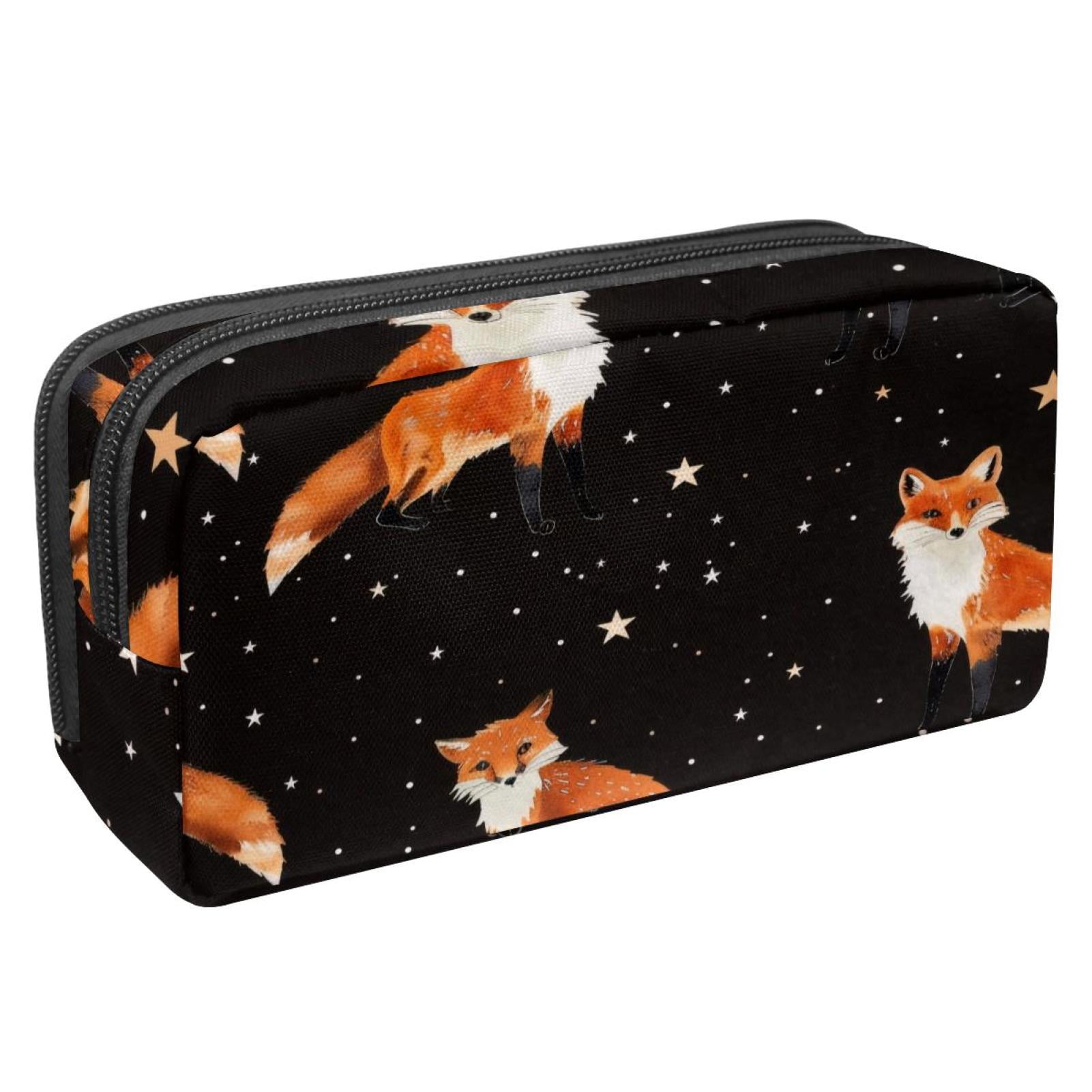MUOOUM Pencil Case, Fox Animals Stars Pattern Large Capacity Pencil ...