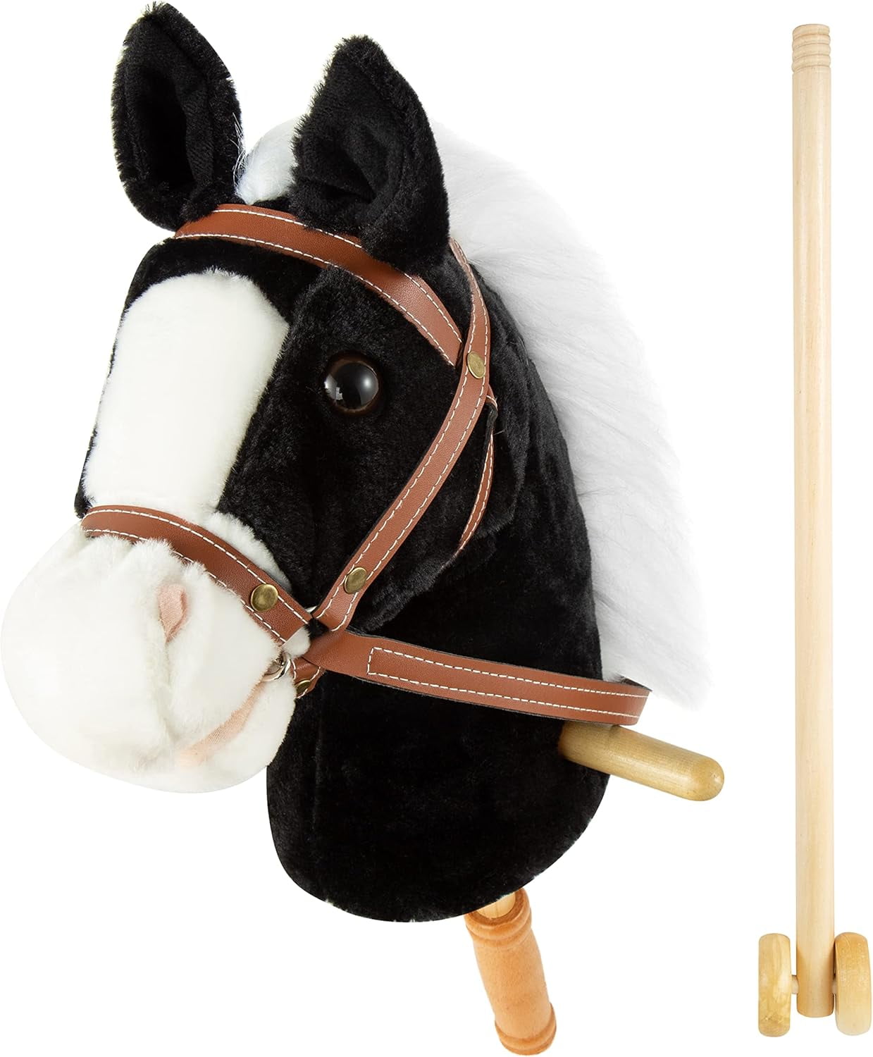 PUNP 36 Inch Plush Horse Riding Stick with Handsewn Head and Sturdy ...