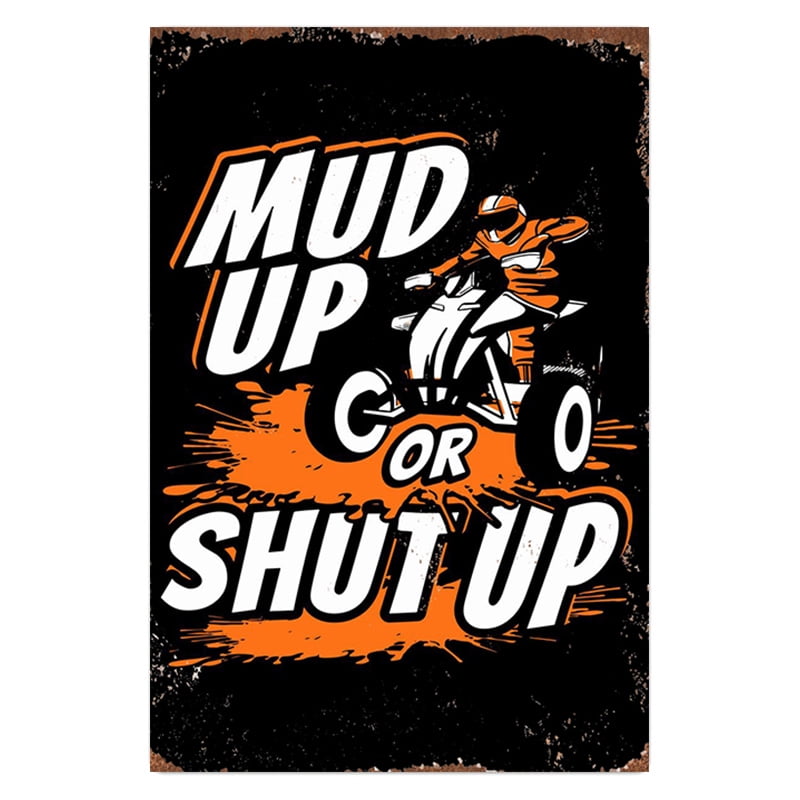 MUP UP OR SHUT UP Novelty Tin Metal Sign Plaque Bar Pub Vintage Aluminum Retro Wall Decor Poster ...