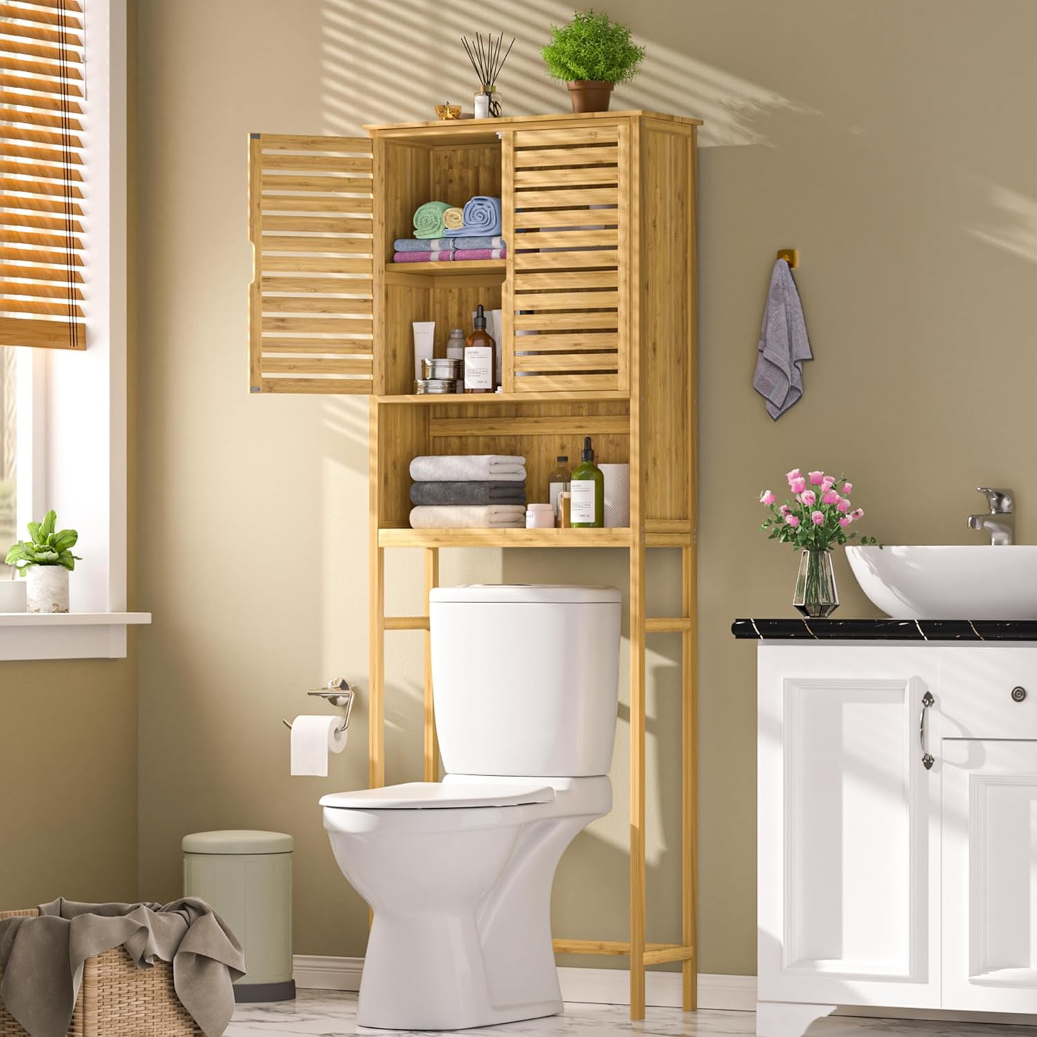 Bamboo Over Toilet Storage