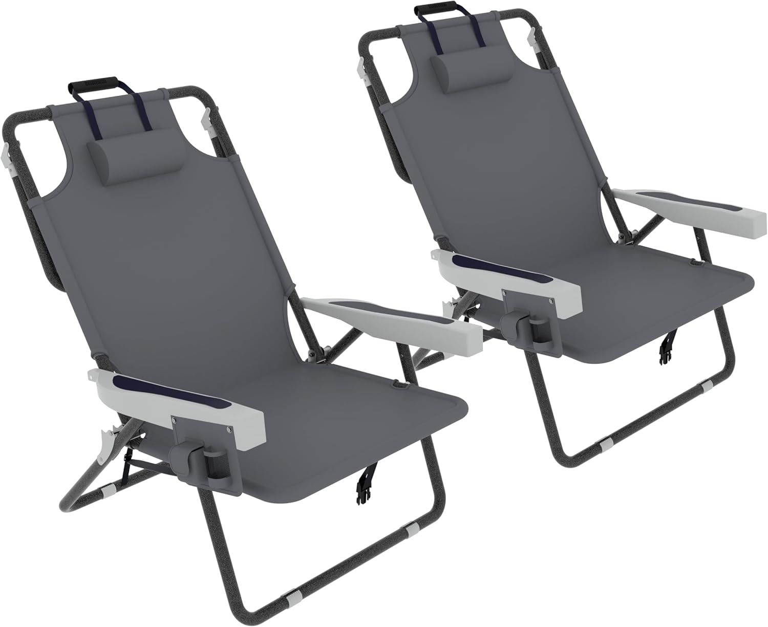 MUPATER Beach Chairs for Adults Heavy Duty, 2 Pack Foldable Patio ...