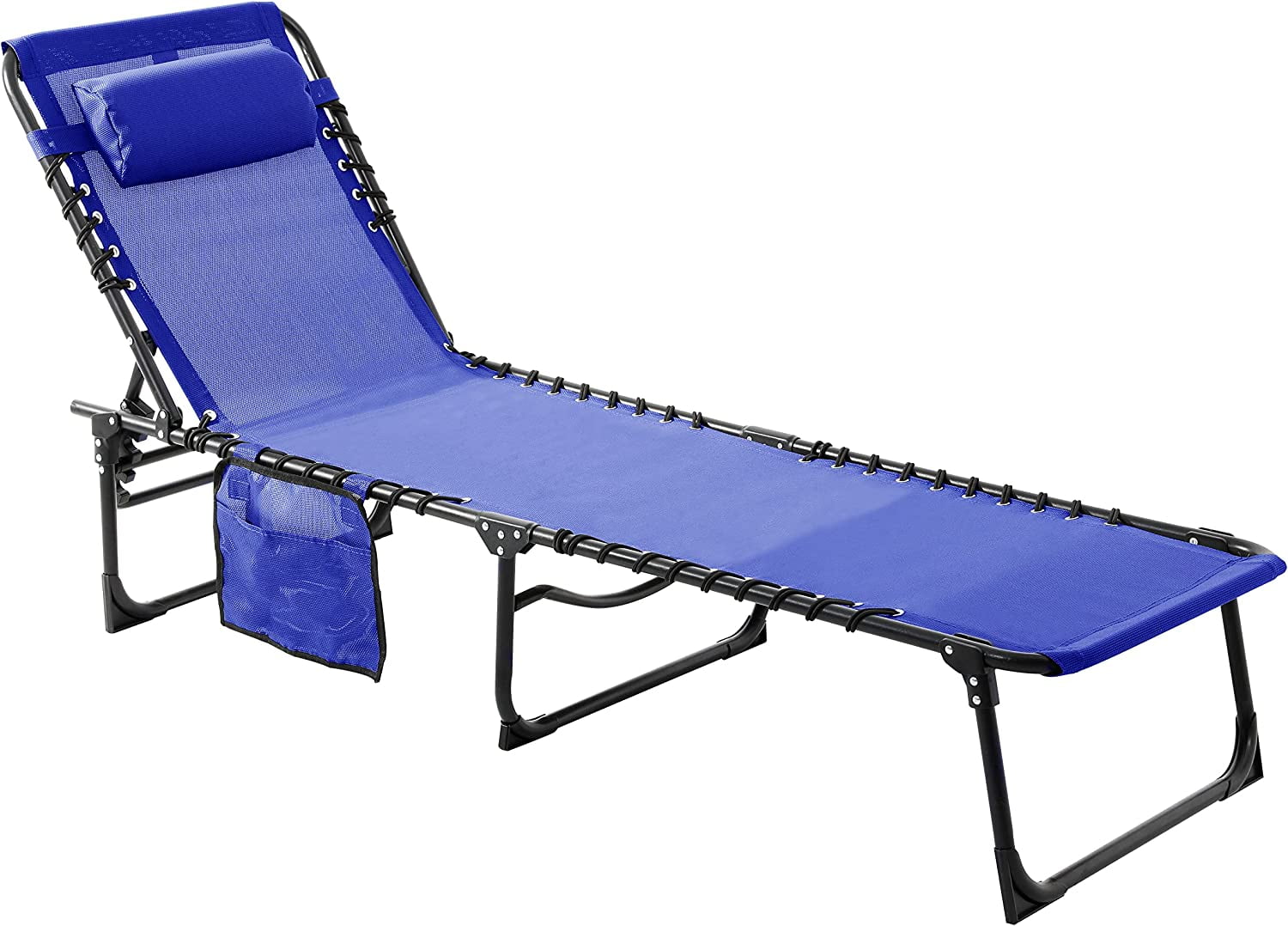 MUPATER Patio Chaise Lounge Chair for Outdoor with Face Hole, 4-Fold ...