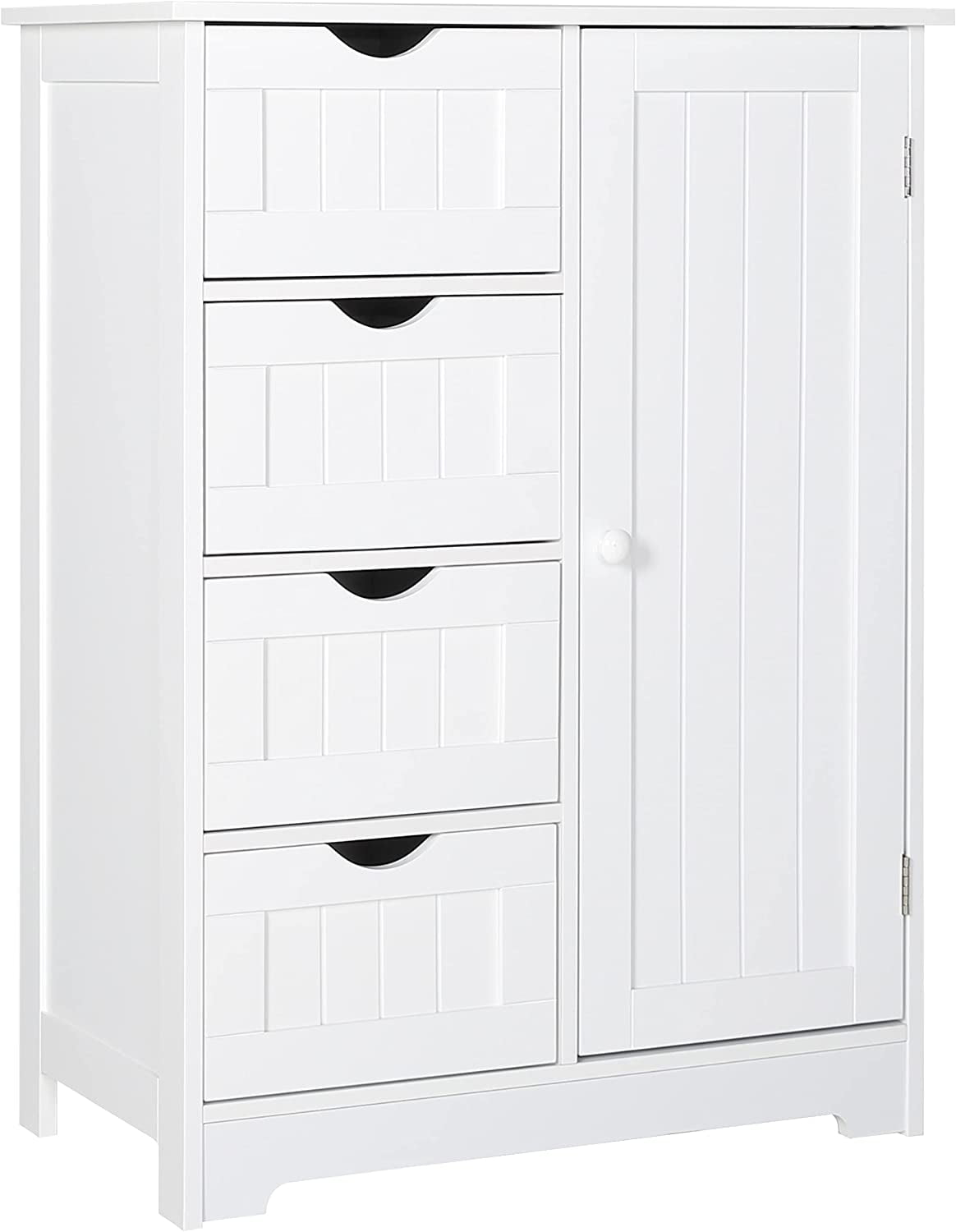MUPATER Small Storage Cabinet Bamboo with 4 Drawers and 1 Cupboard ...