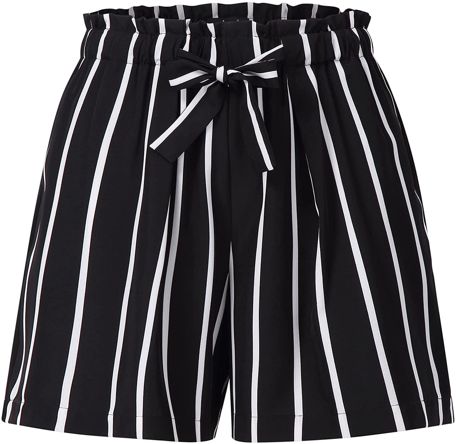 MURMUREY Women's Plus Size Paper Bag Shorts High Waisted Shorts Comfy ...