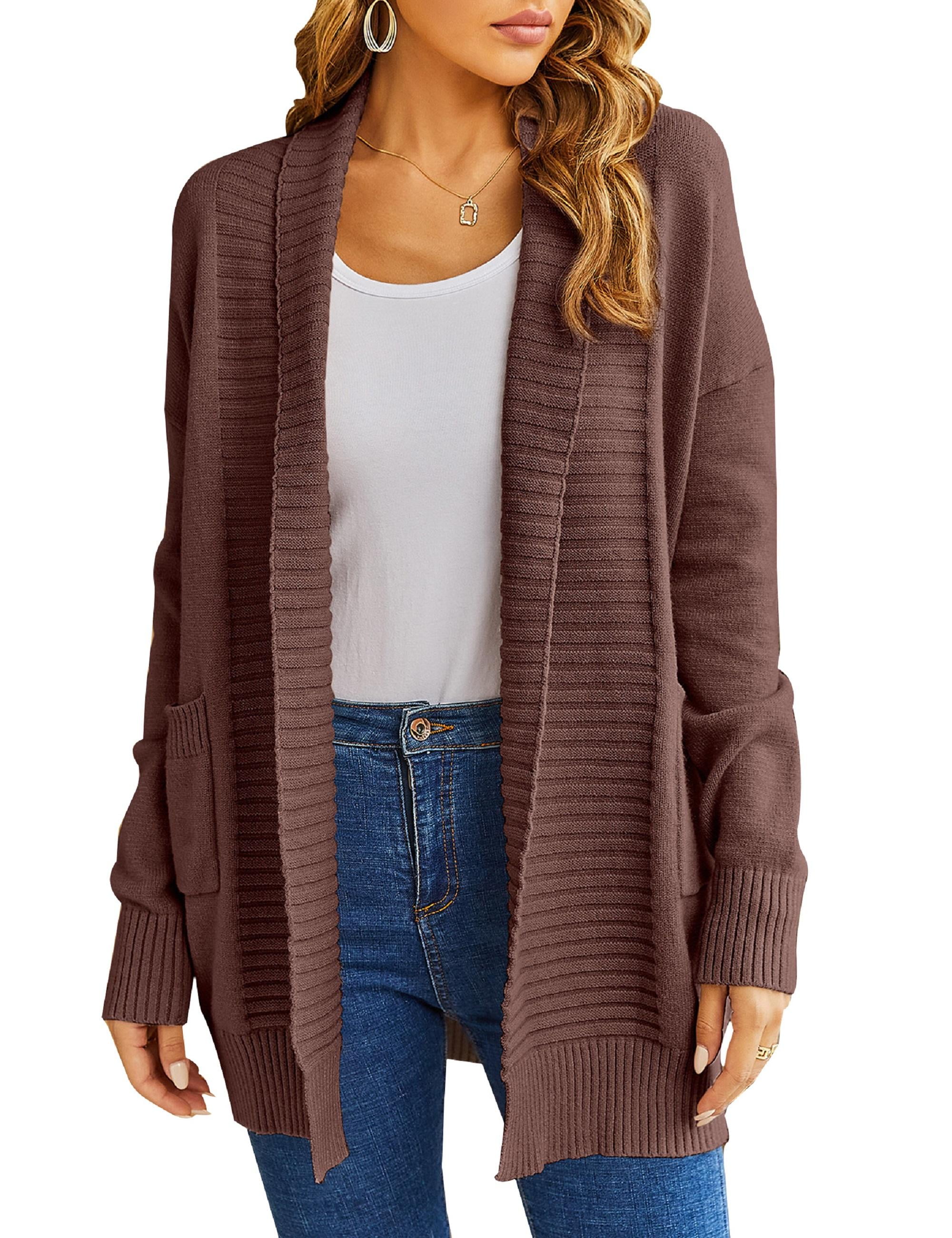 Yesfashion Womens Long Sleeve Open Front Oversized Cardigans Casual ...