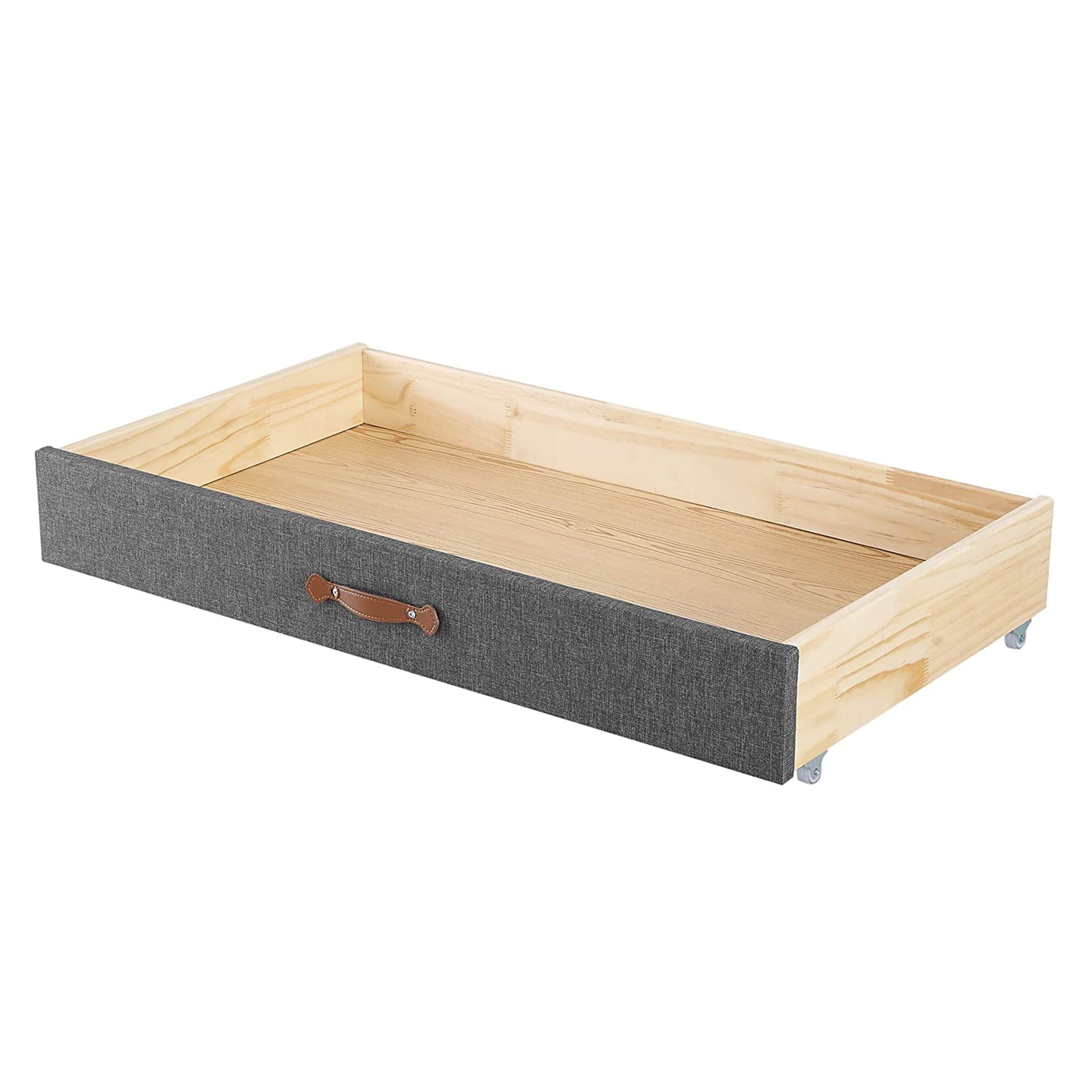 MUSEHOMEINC Upholstered Underbed Storage Trundle Organizer, Full/Twin ...