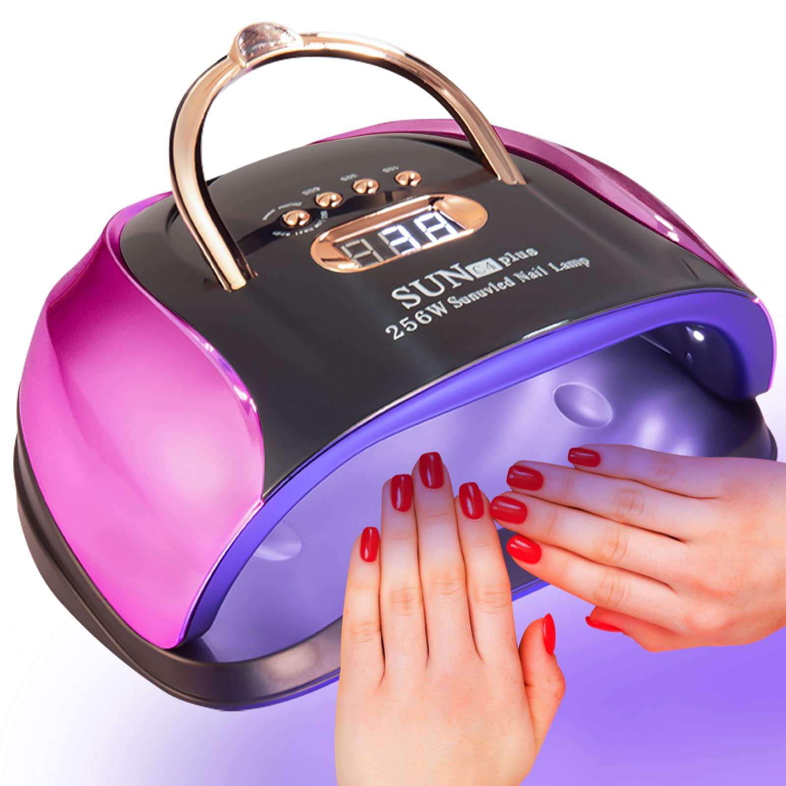 MUSERAY UV LED Nail Light, 256W High Power Nail Gel Light, 4 Timer ...