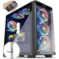 MUSETEX 6 ARGB Fans Honeycomb Airflow 2×USB 3.0 Mid Tower Case with 2 ...