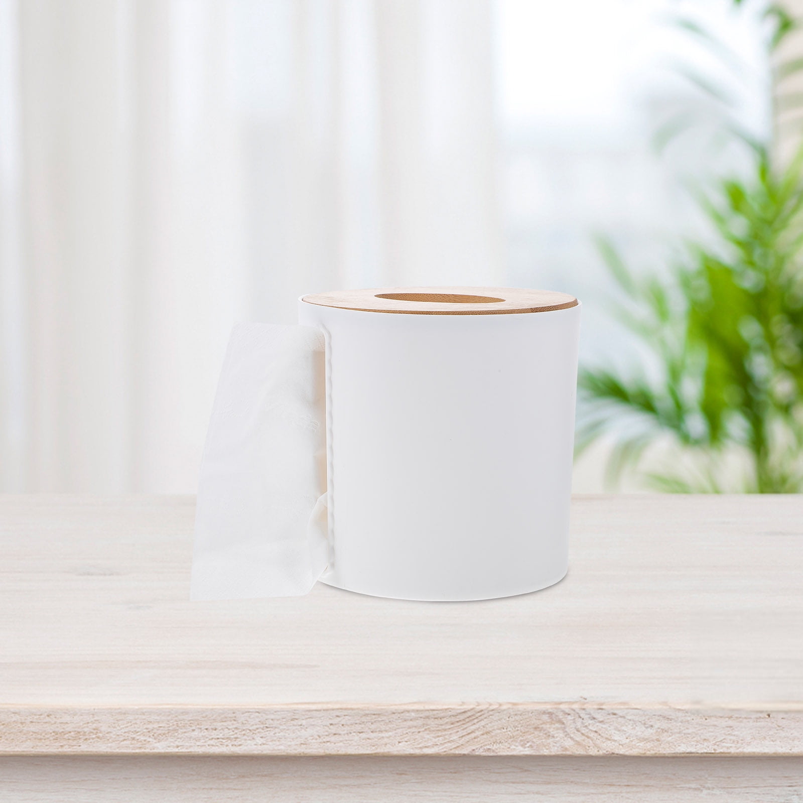 MUSEYA 1 Pc Roll Paper Organizer Black Leather Round Tissue Storage for ...