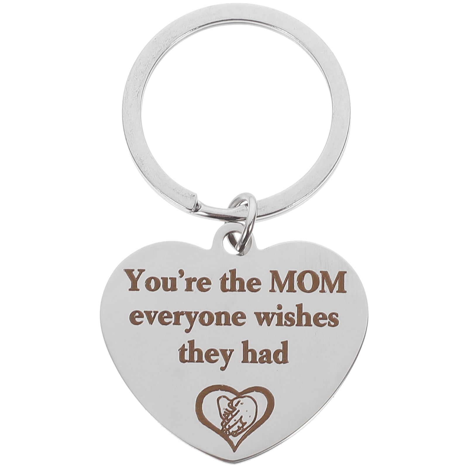 MUSEYA 1 Piece Heart Shaped Keyring Silver Titanium Steel Adornment for ...