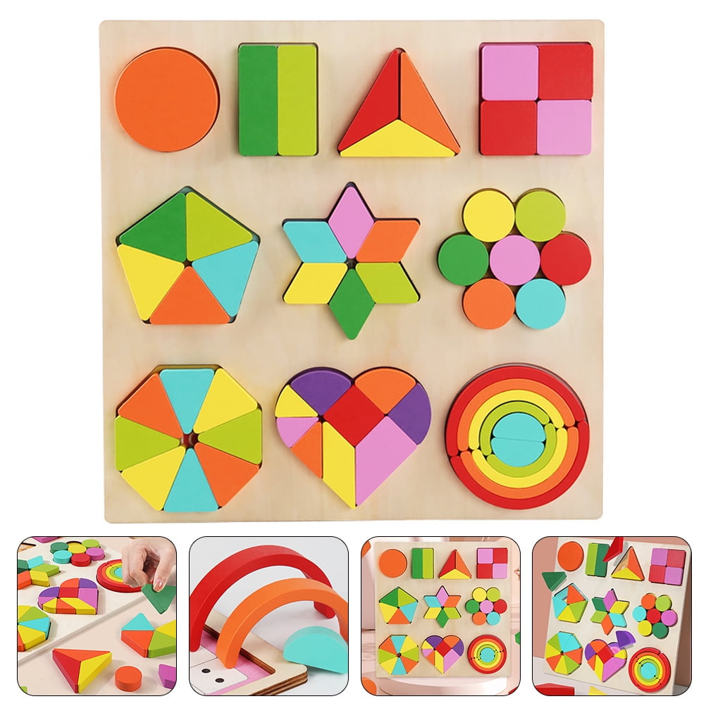 MUSEYA 1 Set Building Blocks Wood Assorted Color toddler sorting toys ...