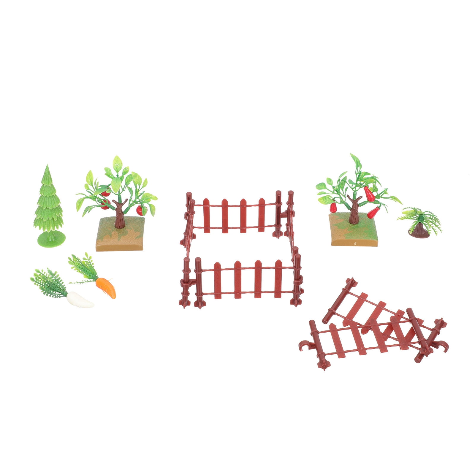 MUSEYA 1 Set Mini Farm Toys Plastic Compact Shape Landscape Prop for ...