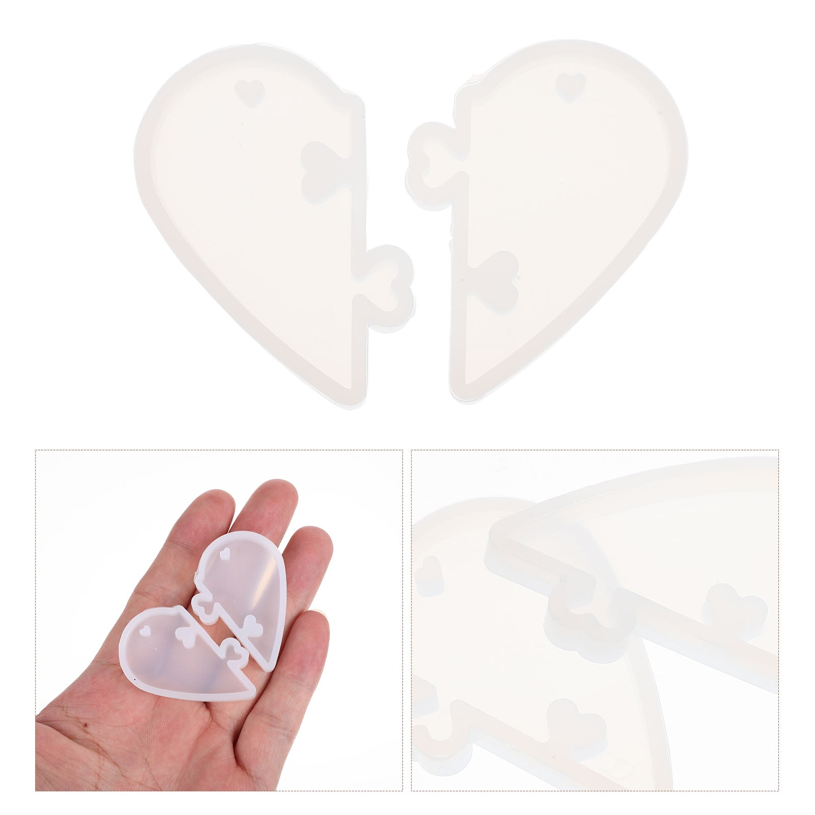 MUSEYA 1 Set of Heart Puzzle Mold Silicone Moulds Casting Moulds for ...