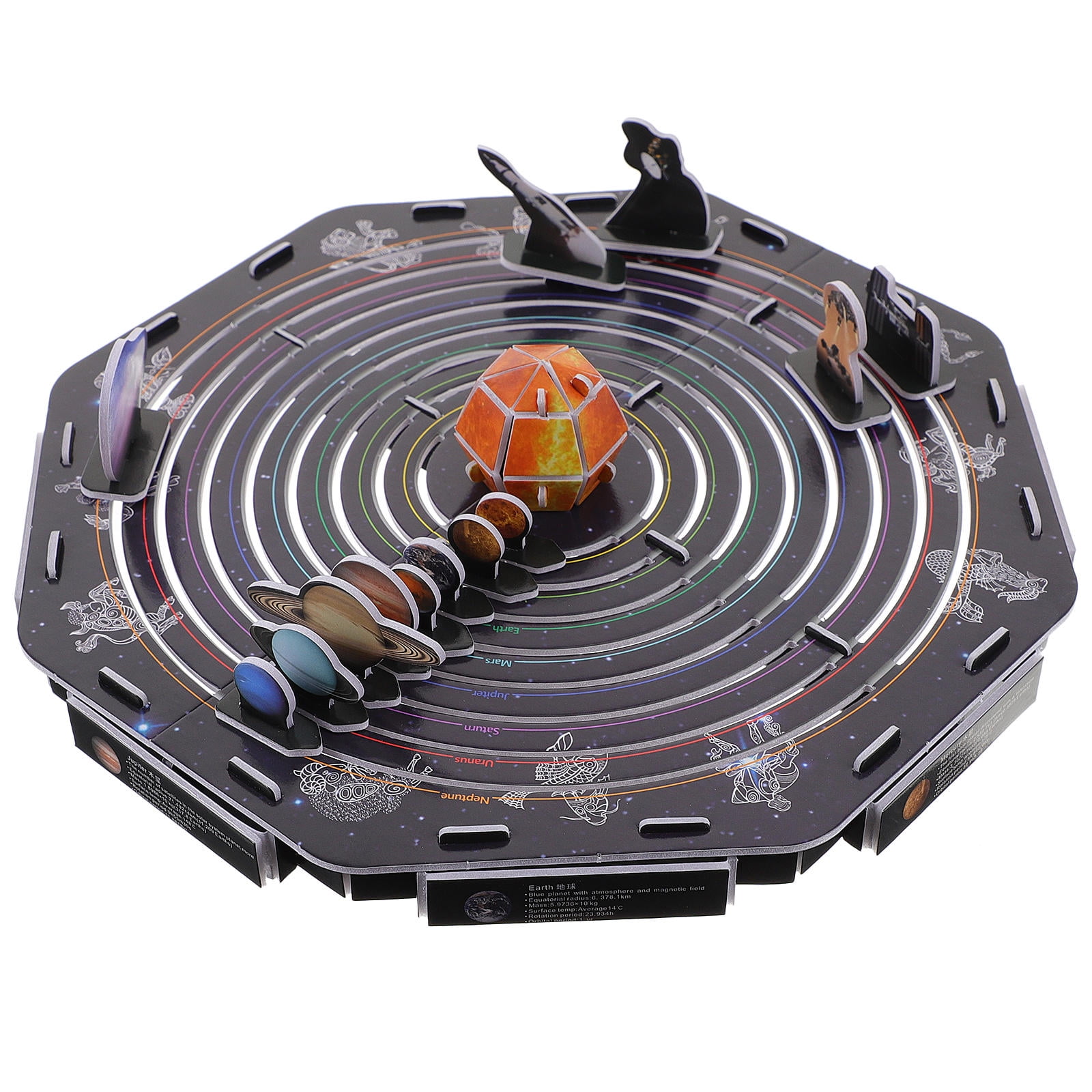 MUSEYA 1 Set of Interesting Planets Puzzle with Black Paper for DIY ...