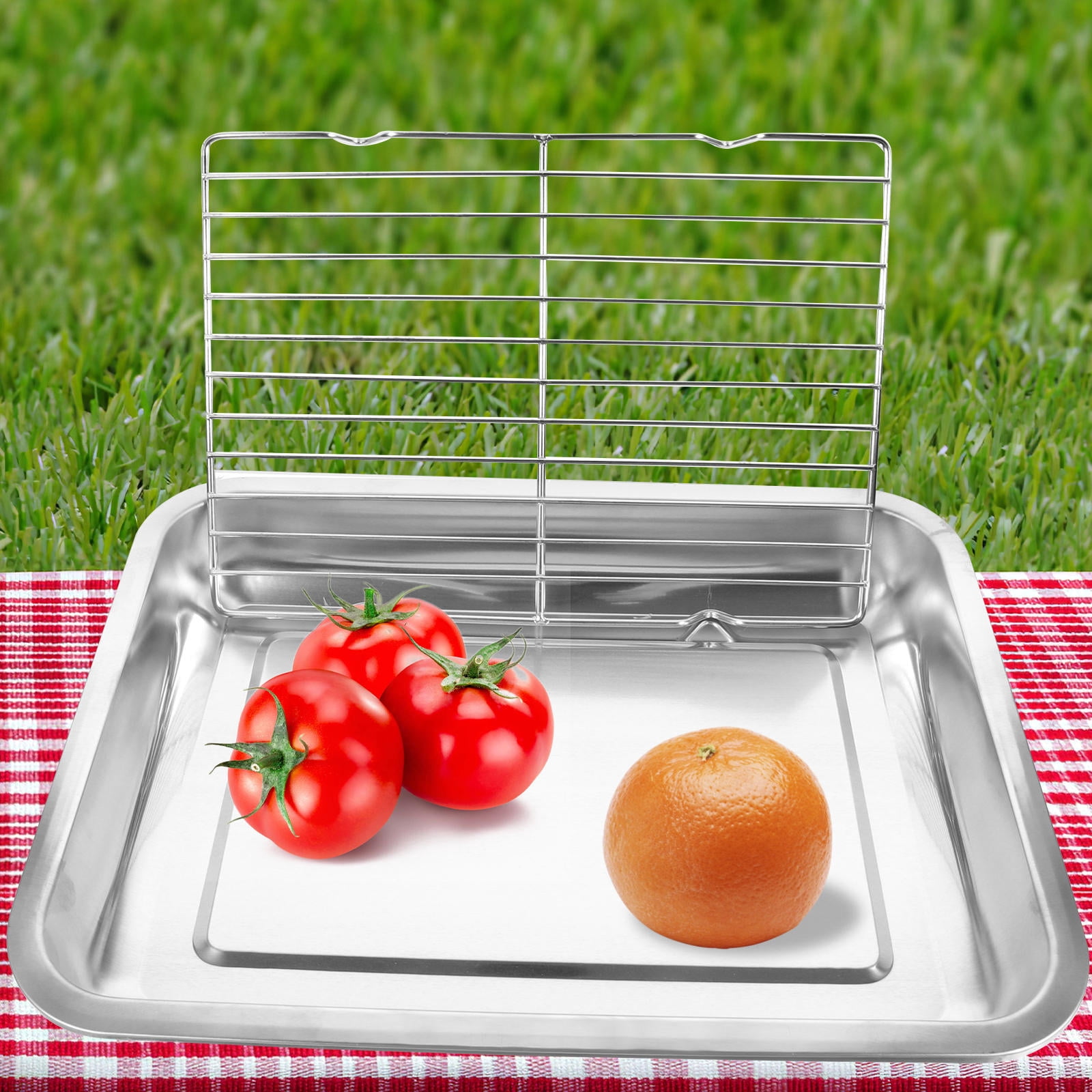MUSEYA 1 Set of Metal Serving Platter Stainless Steel Dish for Dining ...