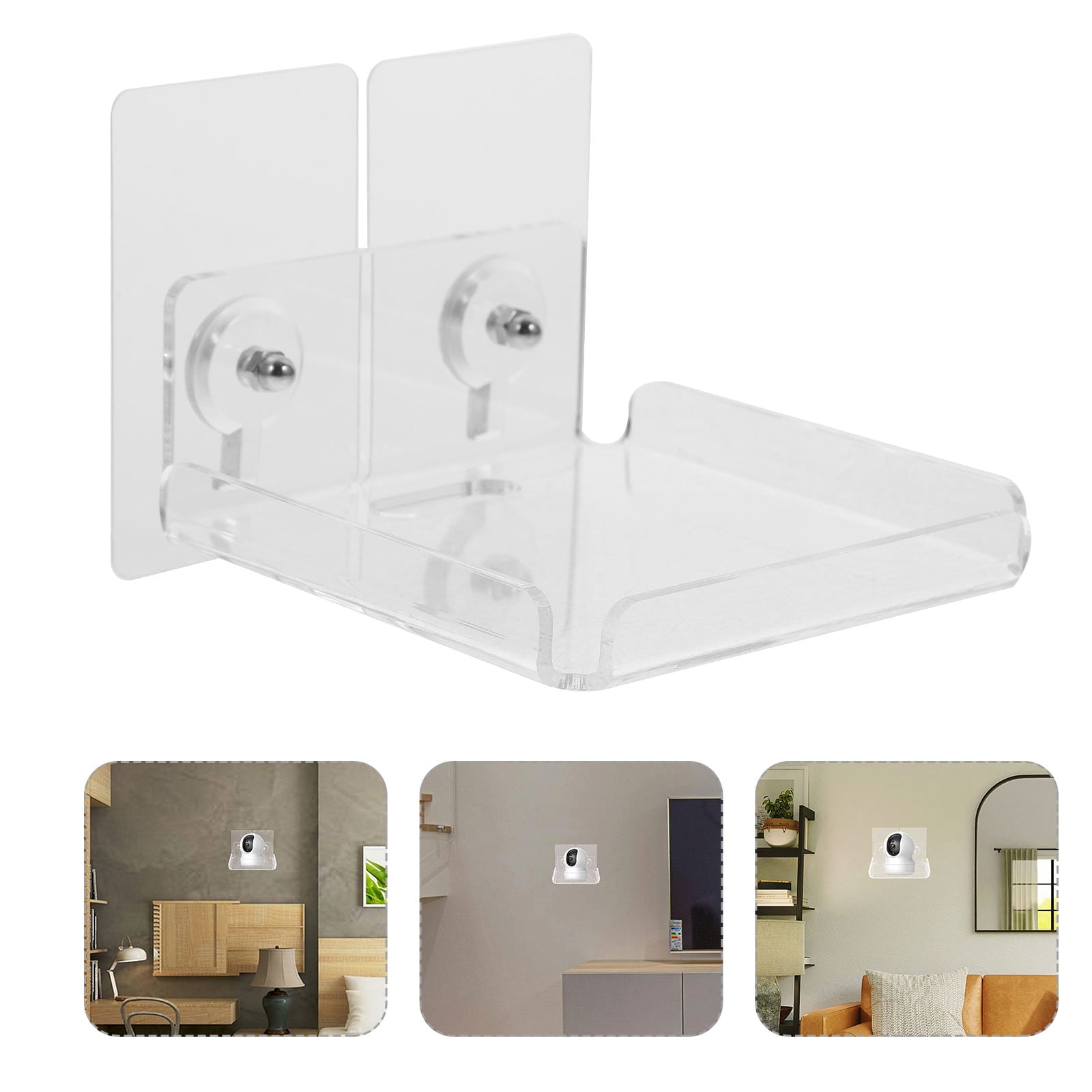 OATIPHO 1Set Transparent Floating Camera Shelf No Punching Wall Mount Holder for Secure Storage ...