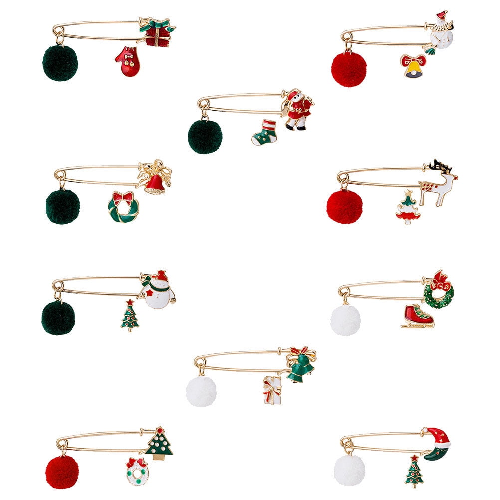 MUSEYA 10 Sets of Cute Pin Badges Classic Brooches Assorted Color Suit ...