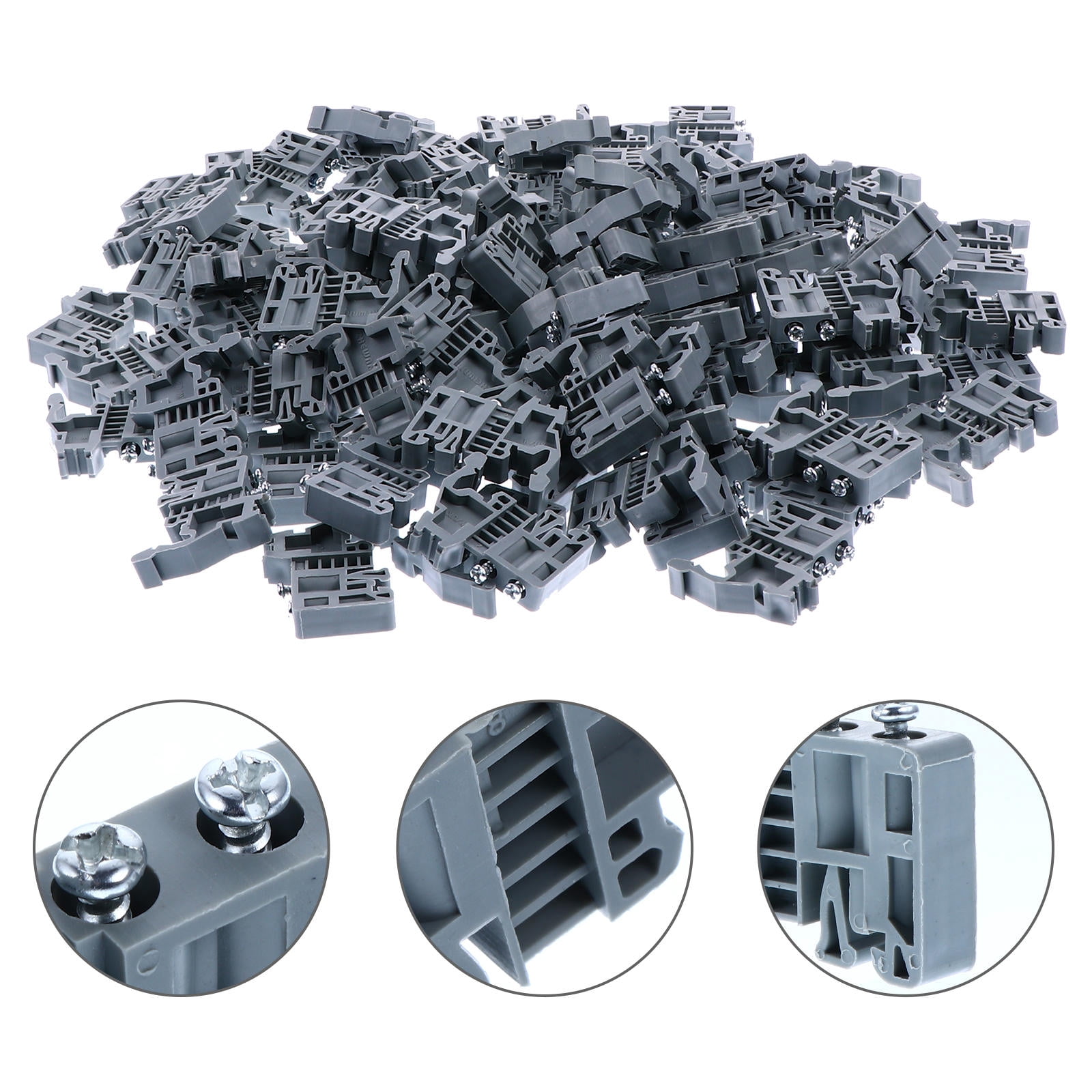 MUSEYA 100PCS DIN Rail Terminal Block End Ground Circuit Terminal ...