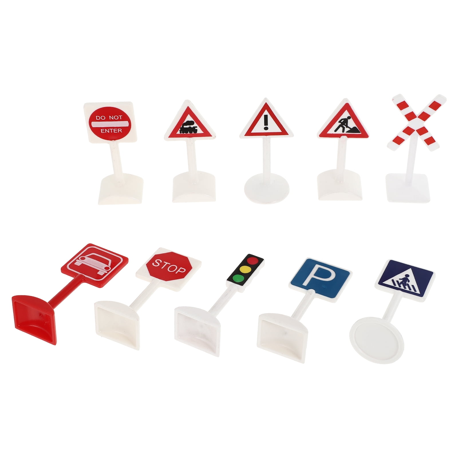 MUSEYA 10Pcs Miniature Street Signs Assorted Color Plastic Toys for ...