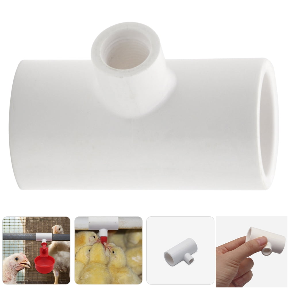 OATIPHO Versatile PVC Poultry Waterer System 360 Degree Drinking White ...