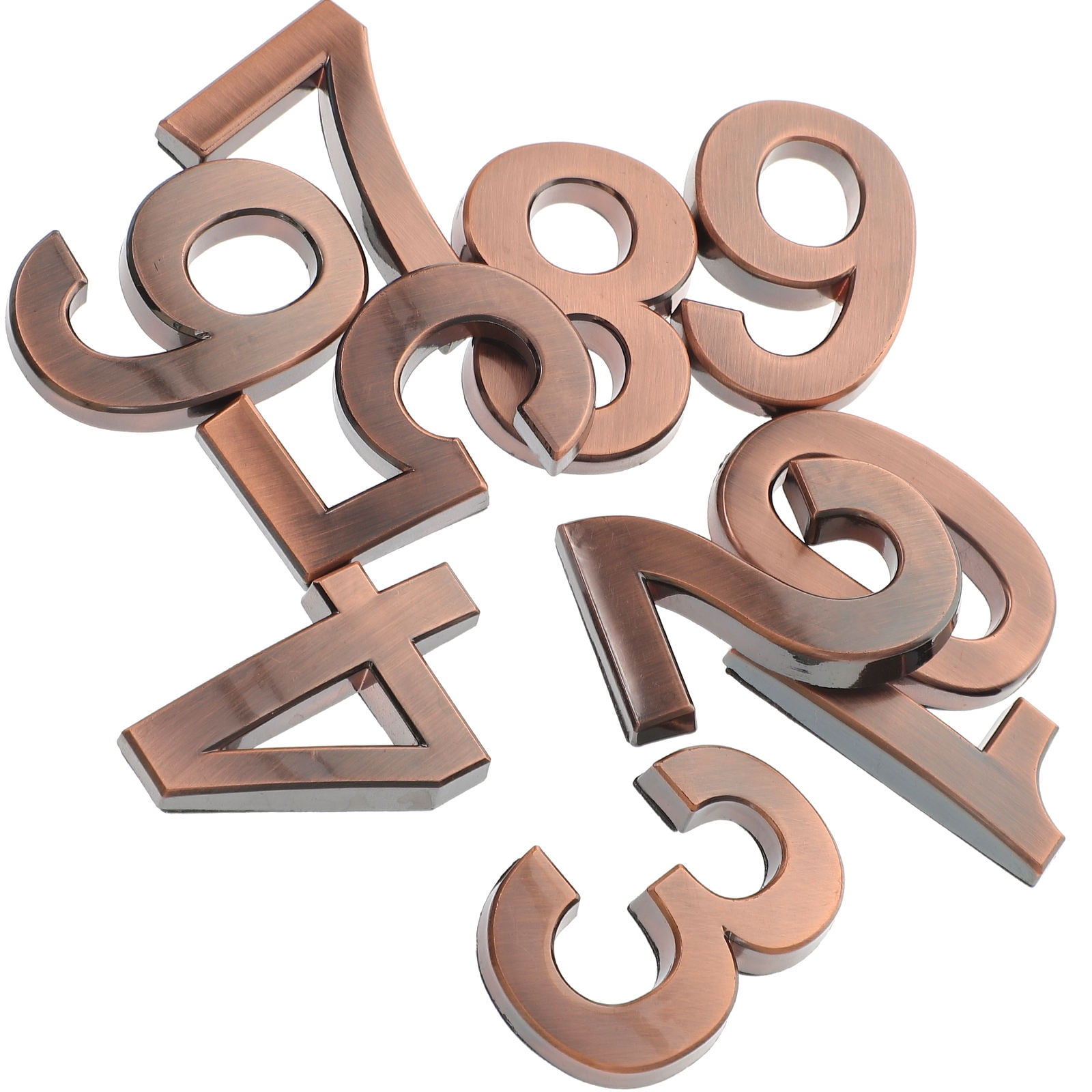 MUSEYA House Numbers Adhesive 10pcs ABS Rose Gold Simple Design for ...