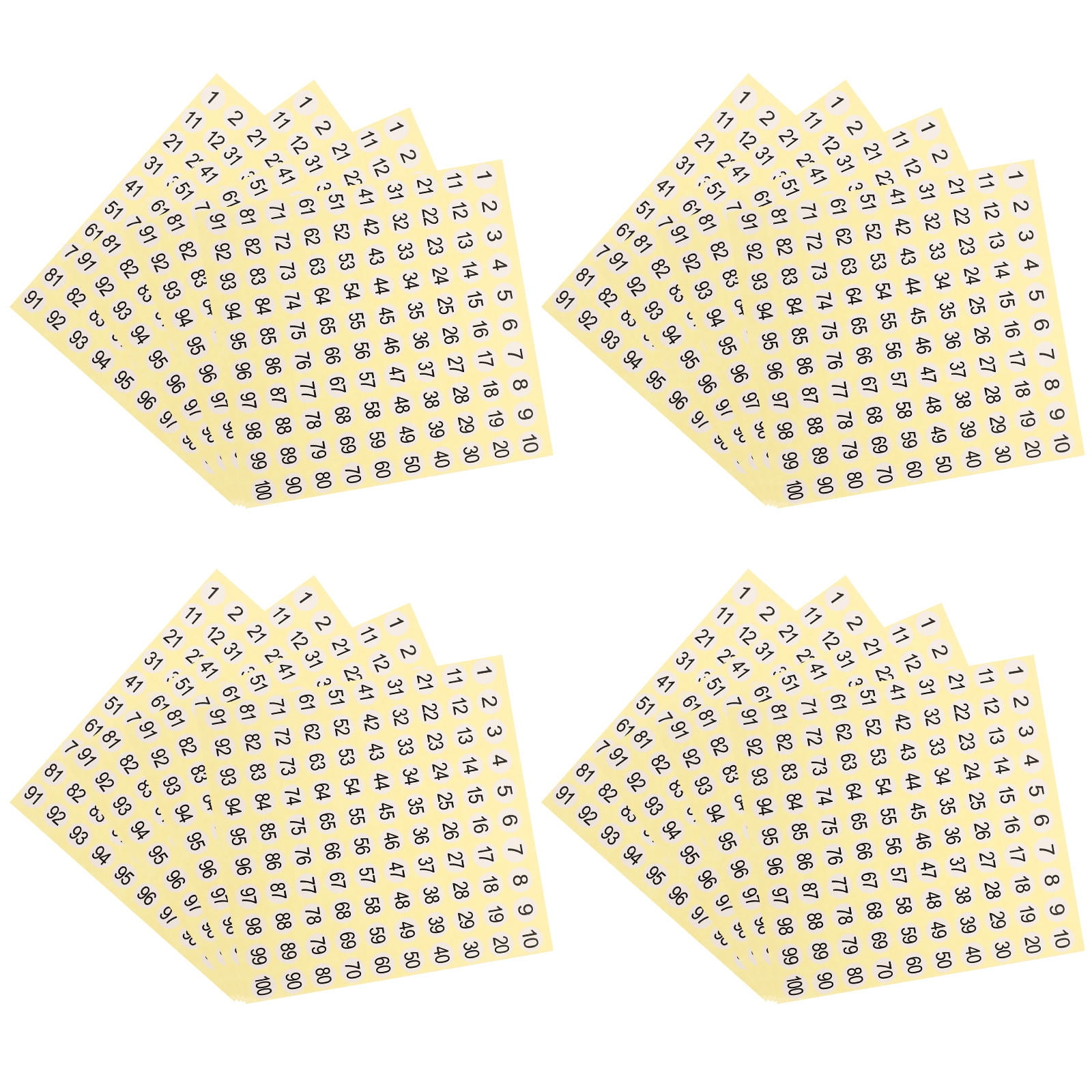 MUSEYA 15 Sheets of Small Circle Stickers Light Yellow Round Simple ...