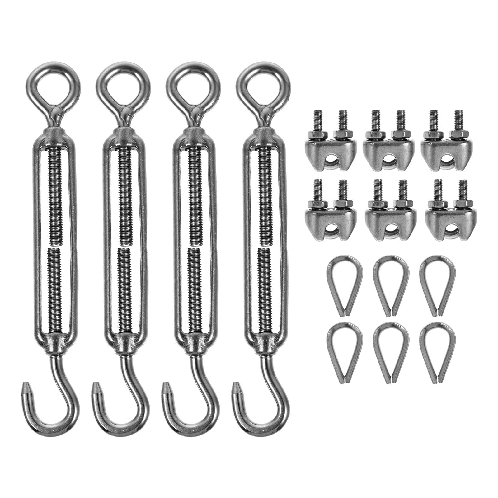 OATIPHO Complete Wire Rope Hooks Kit Sturdy Thimble Hooks for Outdoor ...