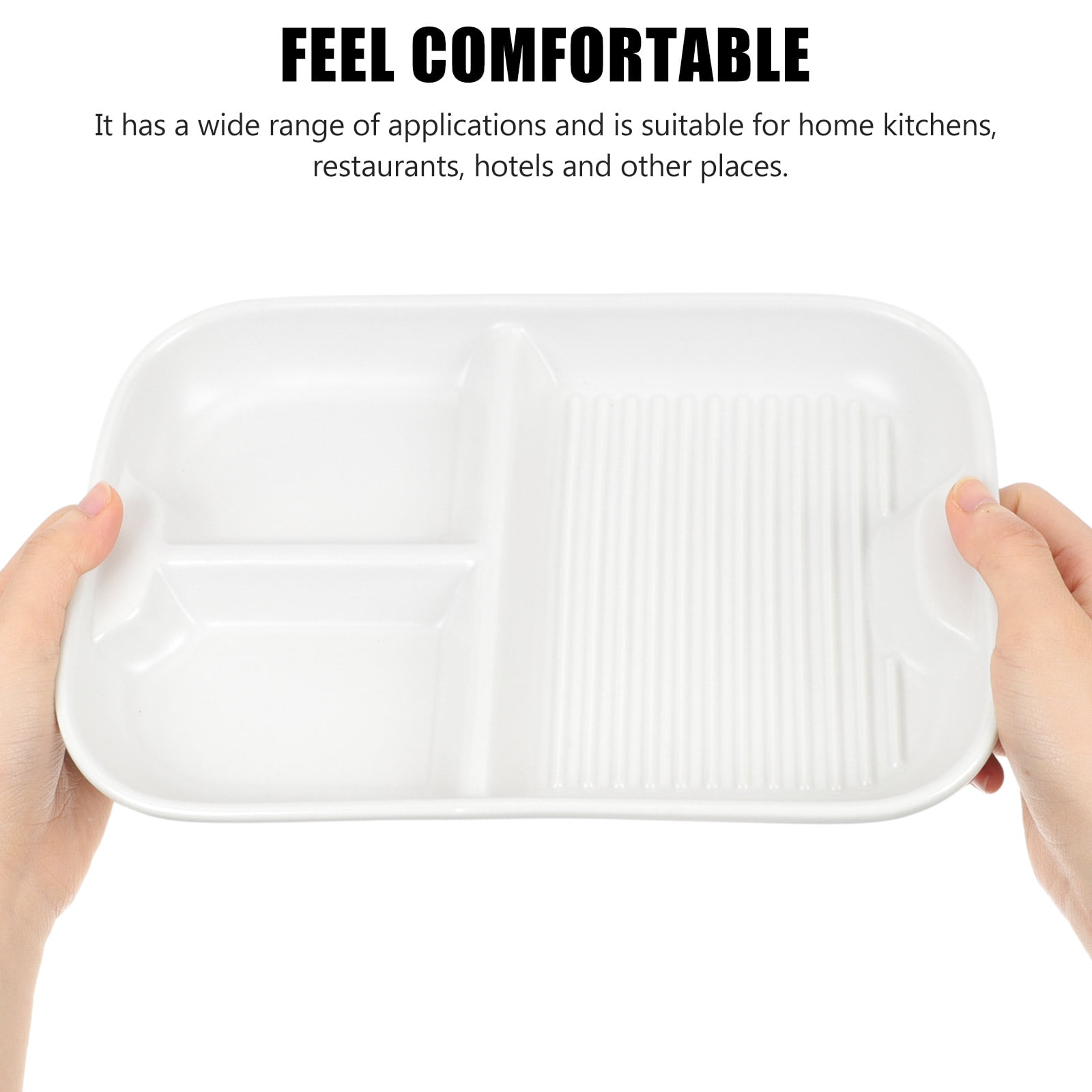 MUSEYA 1Pack Ceramic Divided Plate for School Lunch Trays Microwave ...