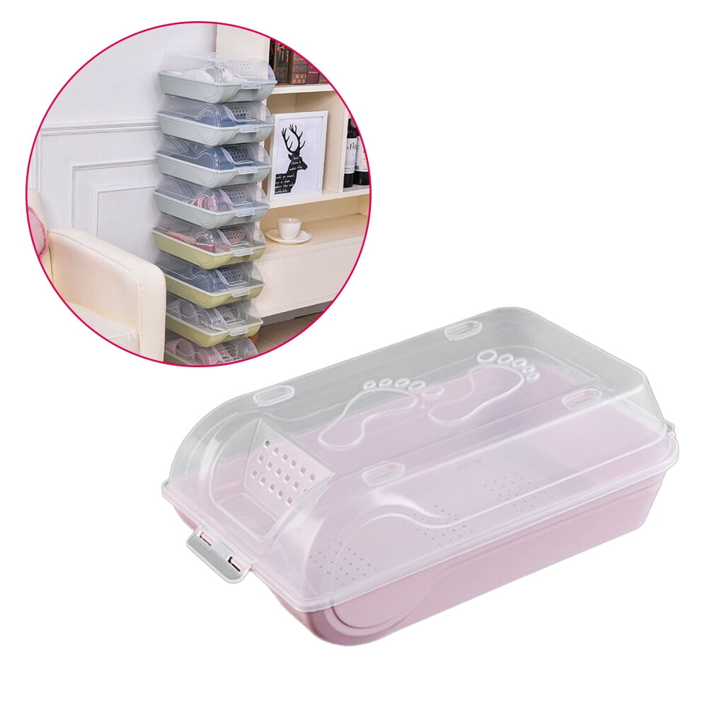 MUSEYA 1Pack Clear Plastic Storage Box for Shoes Space-saving Storage ...