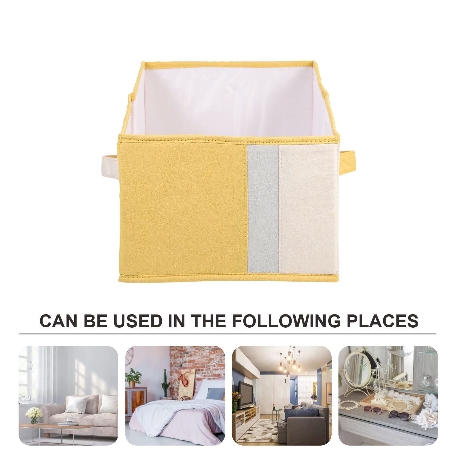 MUSEYA 1Pack Trapezoidal Yellow Cloth Storage Box for Clothing Storage ...