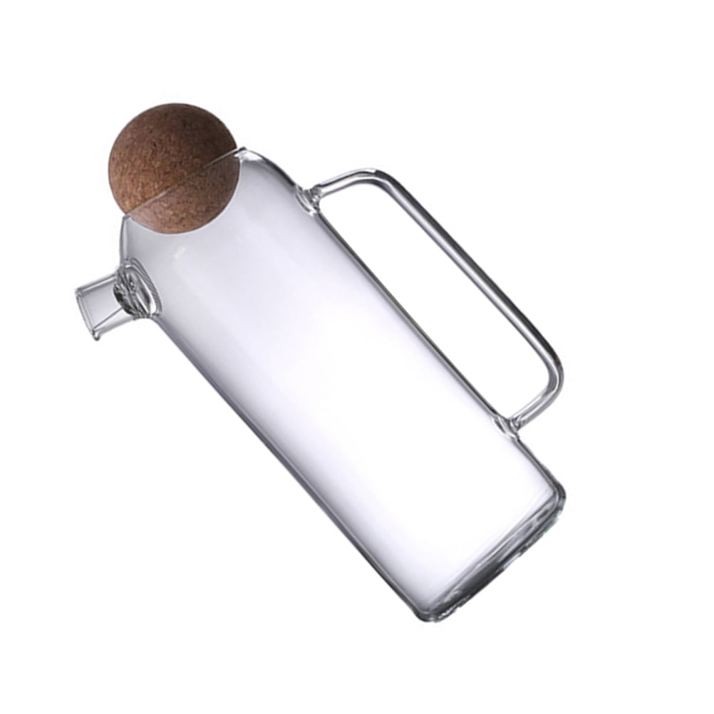 MUSEYA 1Set Glass Teapot Transparent Round Cork Stopper for Home Use ...