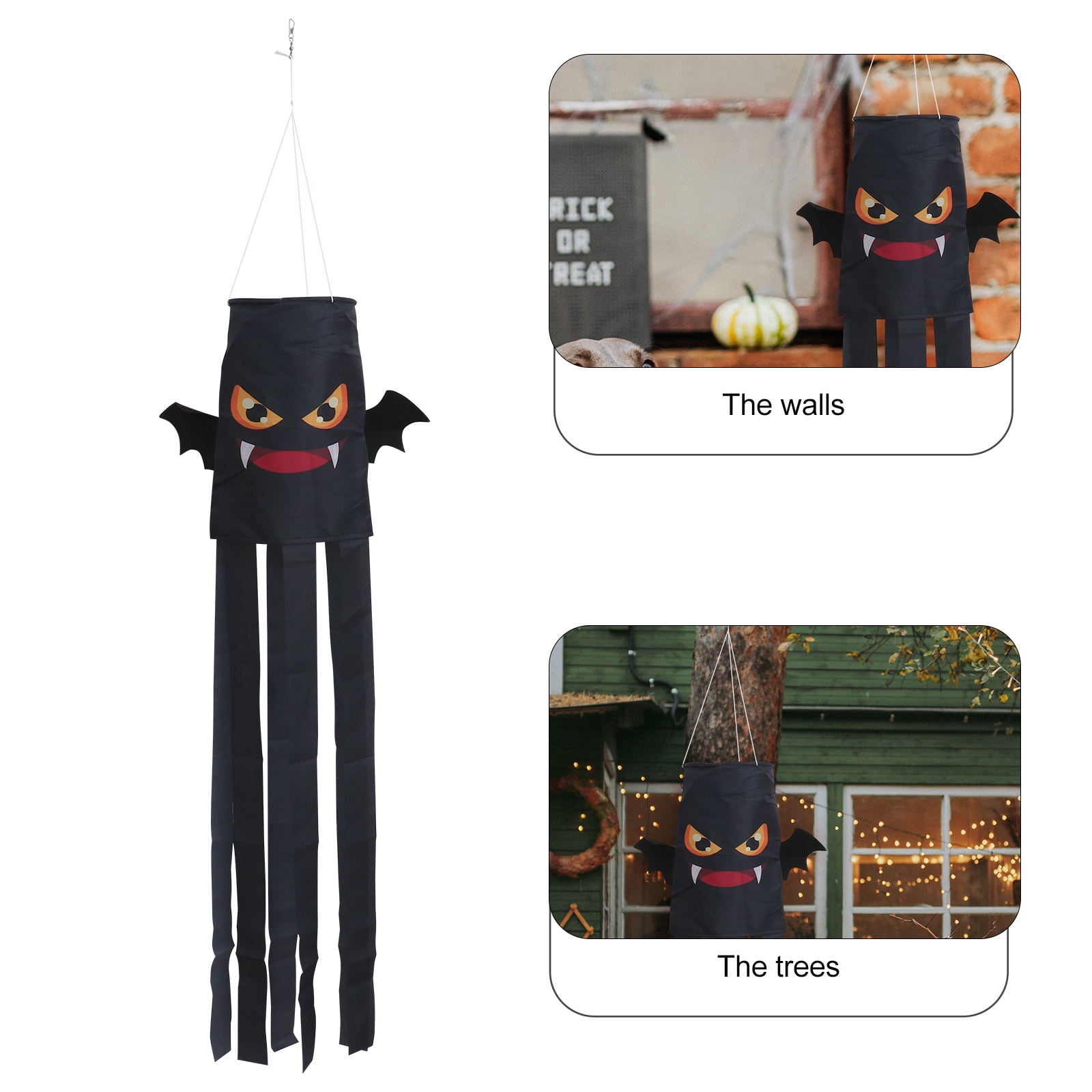 MUSEYA 1Set Luminous Flag Windsock Flag Black Polyester Wind Direction ...