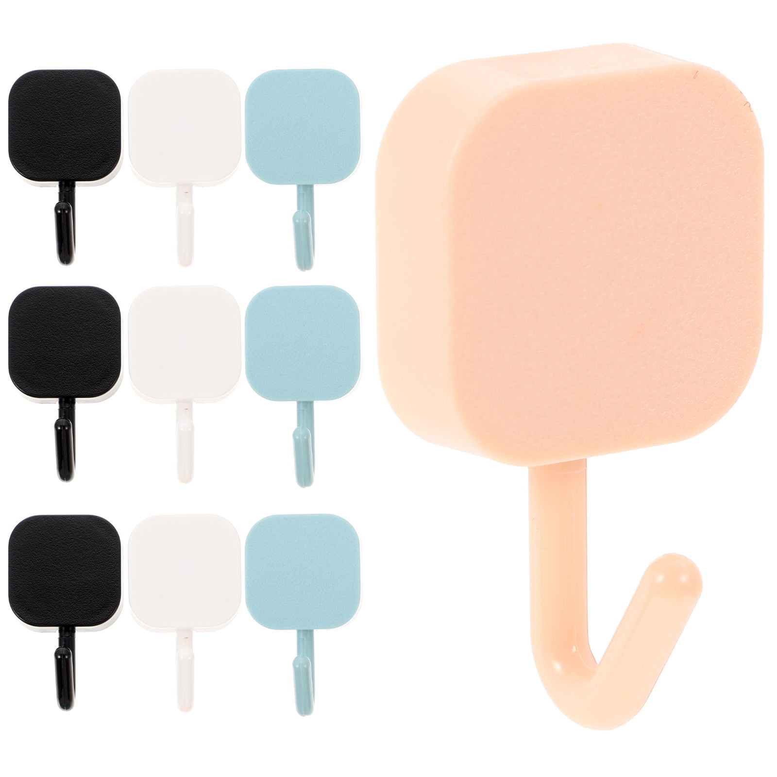 MUSEYA Stick On Wall Hook Wall Door Hooks Abs White 20Pcs for Hanging ...