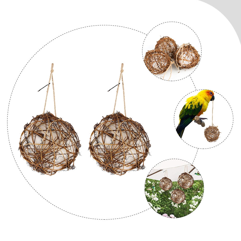 MUSEYA 2Set Nesting Materials for Birds Outdoor Bird House with Art ...