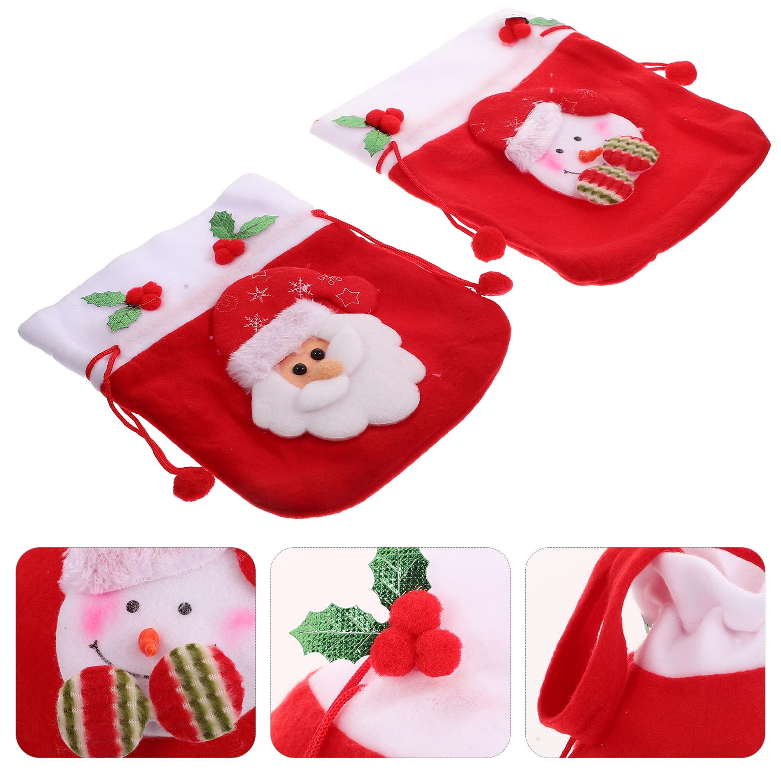 MUSEYA 2Set Sweets Packing Pouches Red Lint Simple Design for Christmas ...