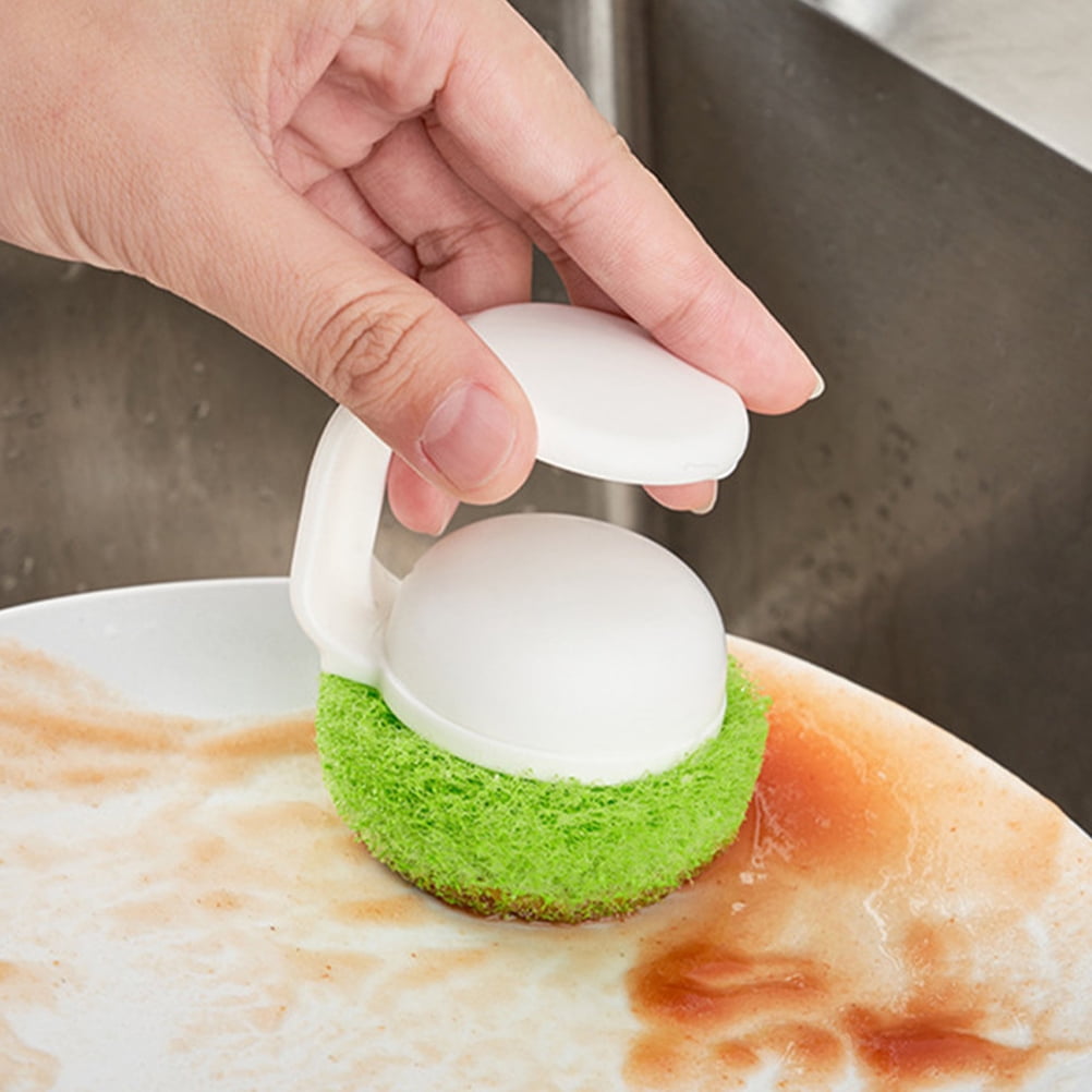 MUSEYA 2Set White Plastic Dish Scrubber for Household Cleaning With ...