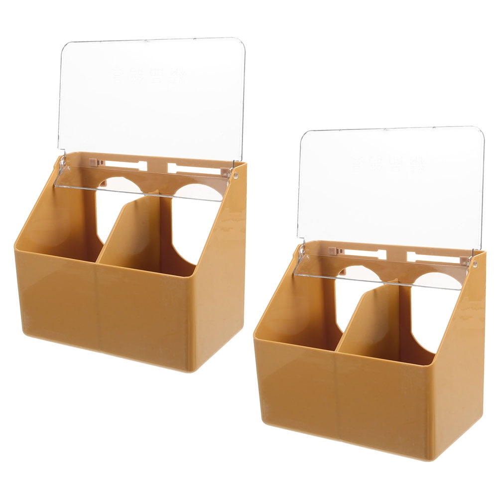 MUSEYA 2pcs Bird Food Dispenser Pigeon Food Feeder ABS Coffee Color for ...