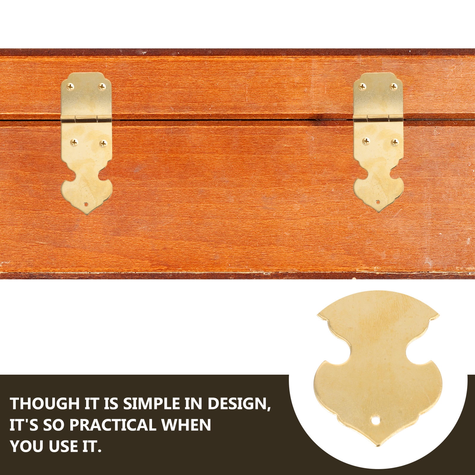 MUSEYA 2pcs Box Lid Support Hinge Golden Copper Rust Resistant for ...