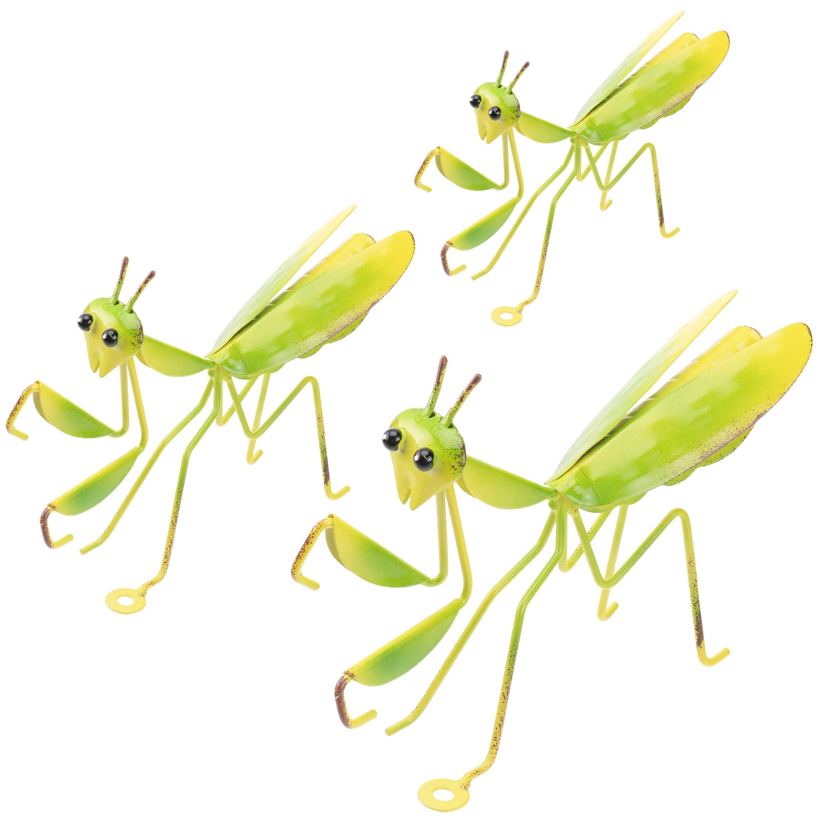 MUSEYA 3 Pcs Garden Figurine Iron Mantis Shape Outdoor Garden ...