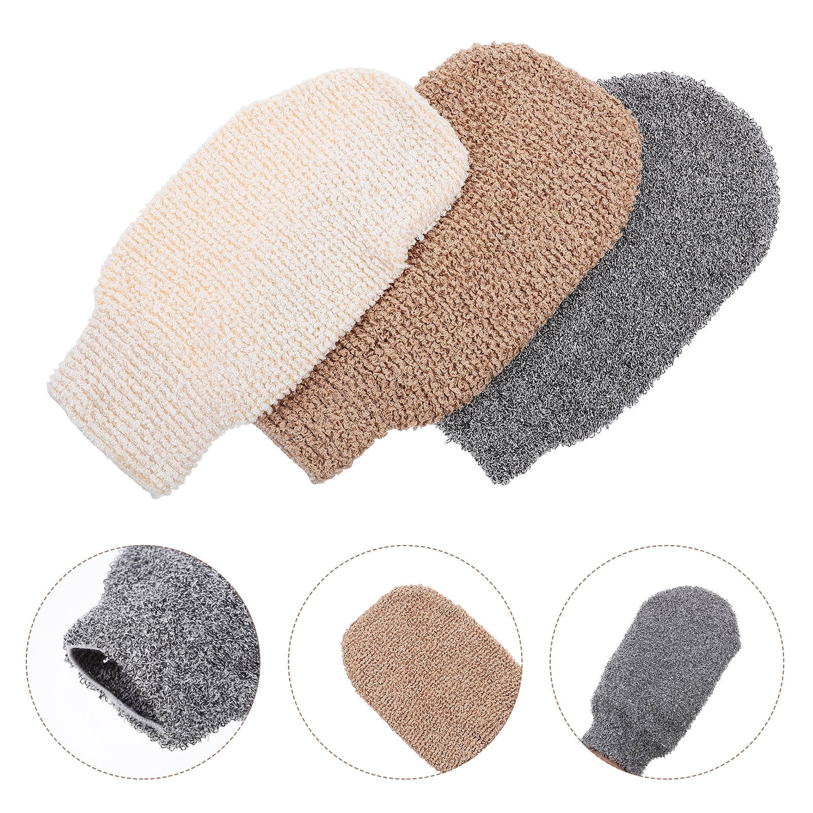 MUSEYA 3Pcs Sand Wipe Off Mitts Beach Sand Removal Mitt Gray for Women ...