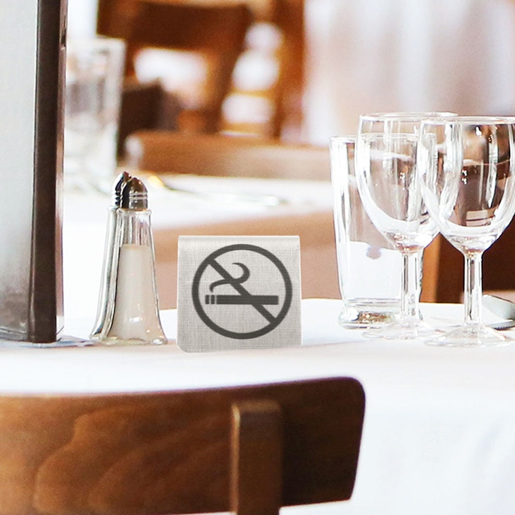 MUSEYA 3Pcs Stainless Steel No Smoking Table Signs Double Sided ...