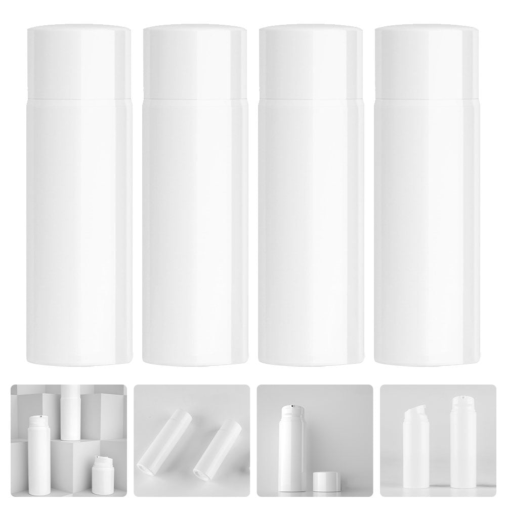 MUSEYA 4 Pack White Plastic Airless Pump Dispenser Bottles for Travel ...