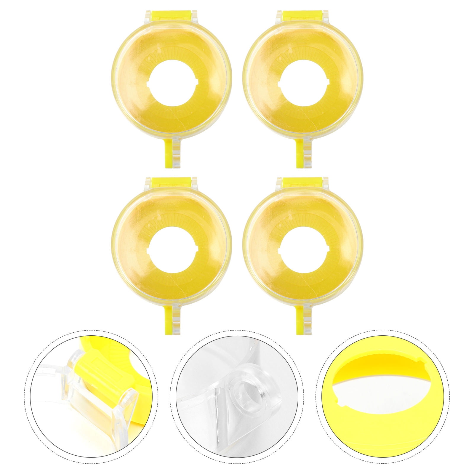 MUSEYA 4Pcs Emergency Stop Switch Protective Cover Pc Material Yellow ...