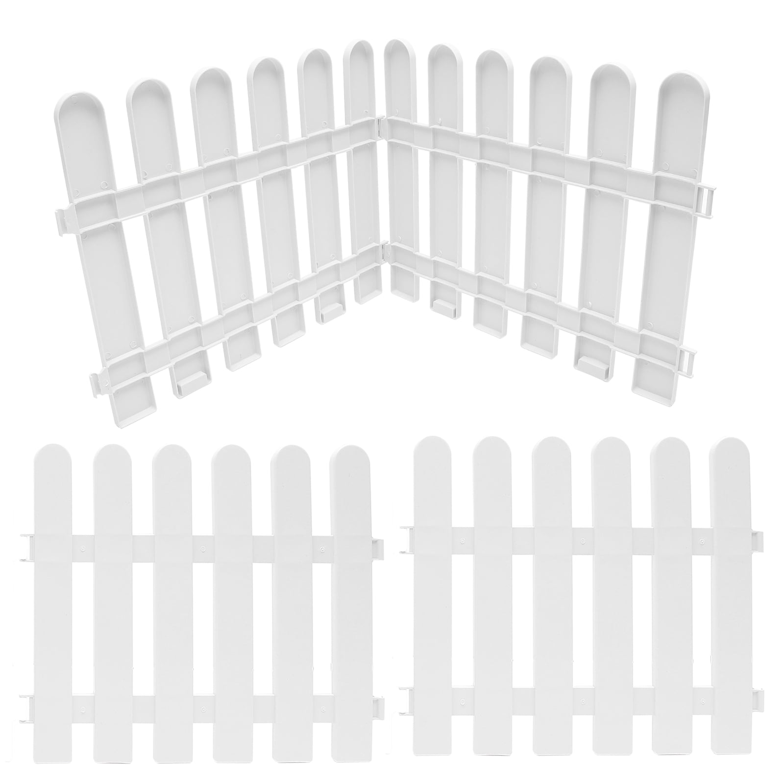 OATIPHO 4Pcs White PVC Outdoor Garden Border Fence Panels Decorative ...